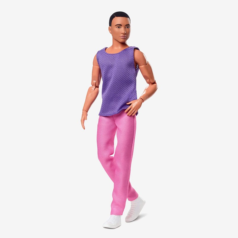 Barbie Signature Posable Barbie Looks Ken Black Hair, Purple Top With ...